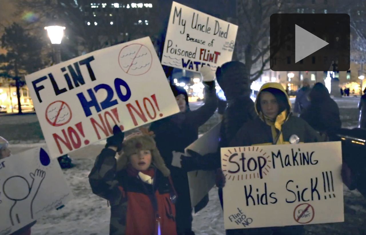 Video: Workers and youth protest Flint water poisoning at Michigan ...