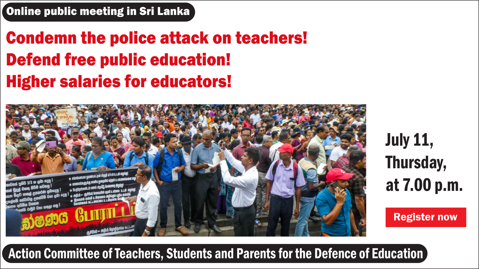 Online public meeting in Sri Lanka: Condemn the police attack on ...