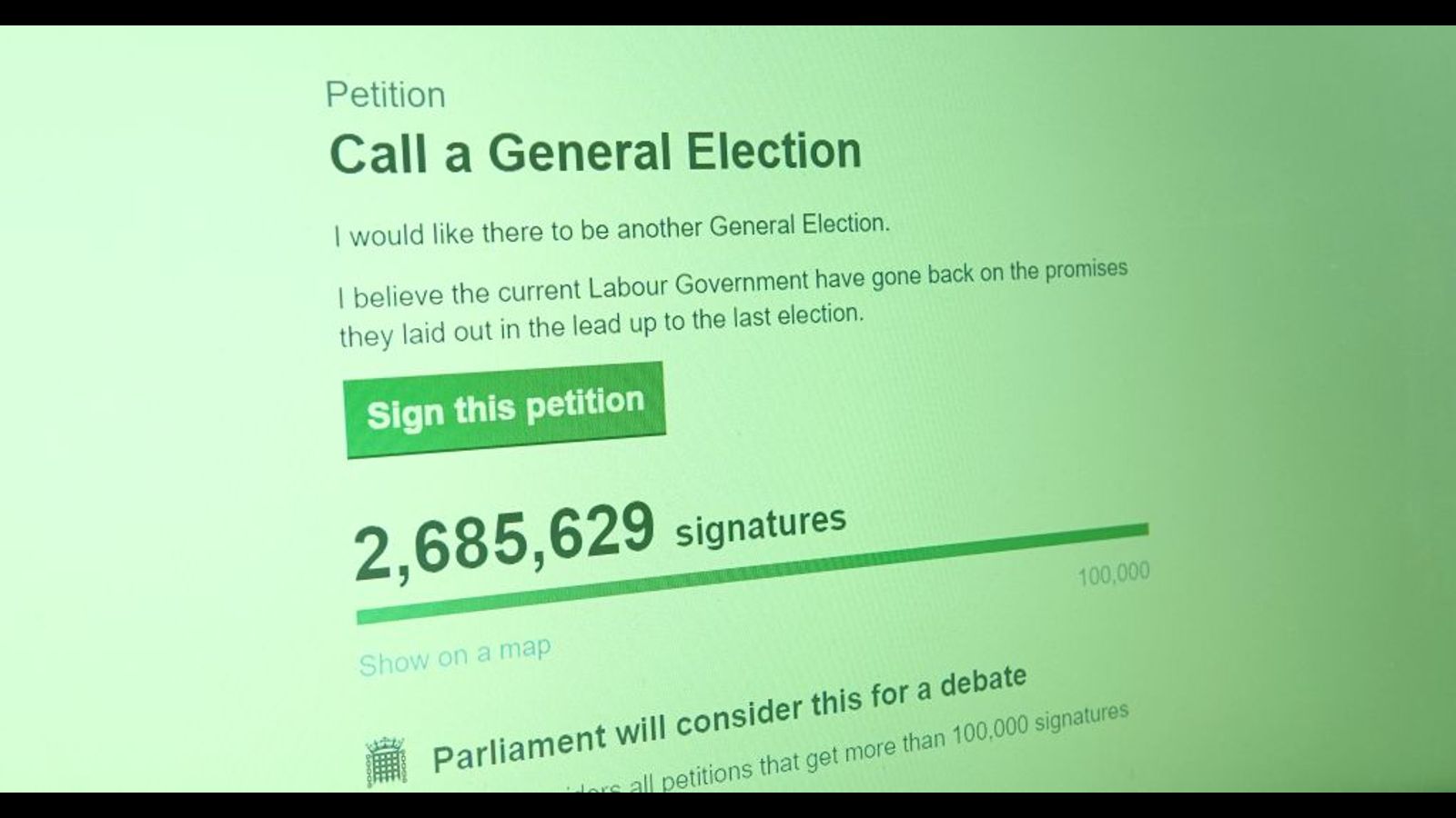 Petition calling for British general election: a right-wing political ...