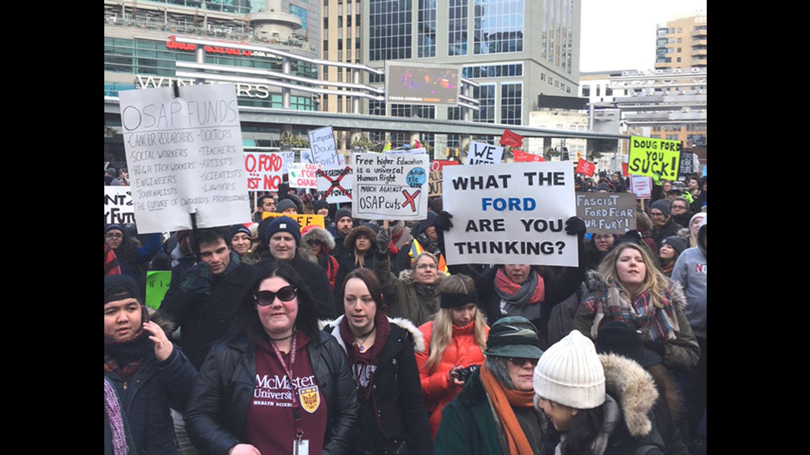 Students protest in Toronto against cuts to financial aid - World ...
