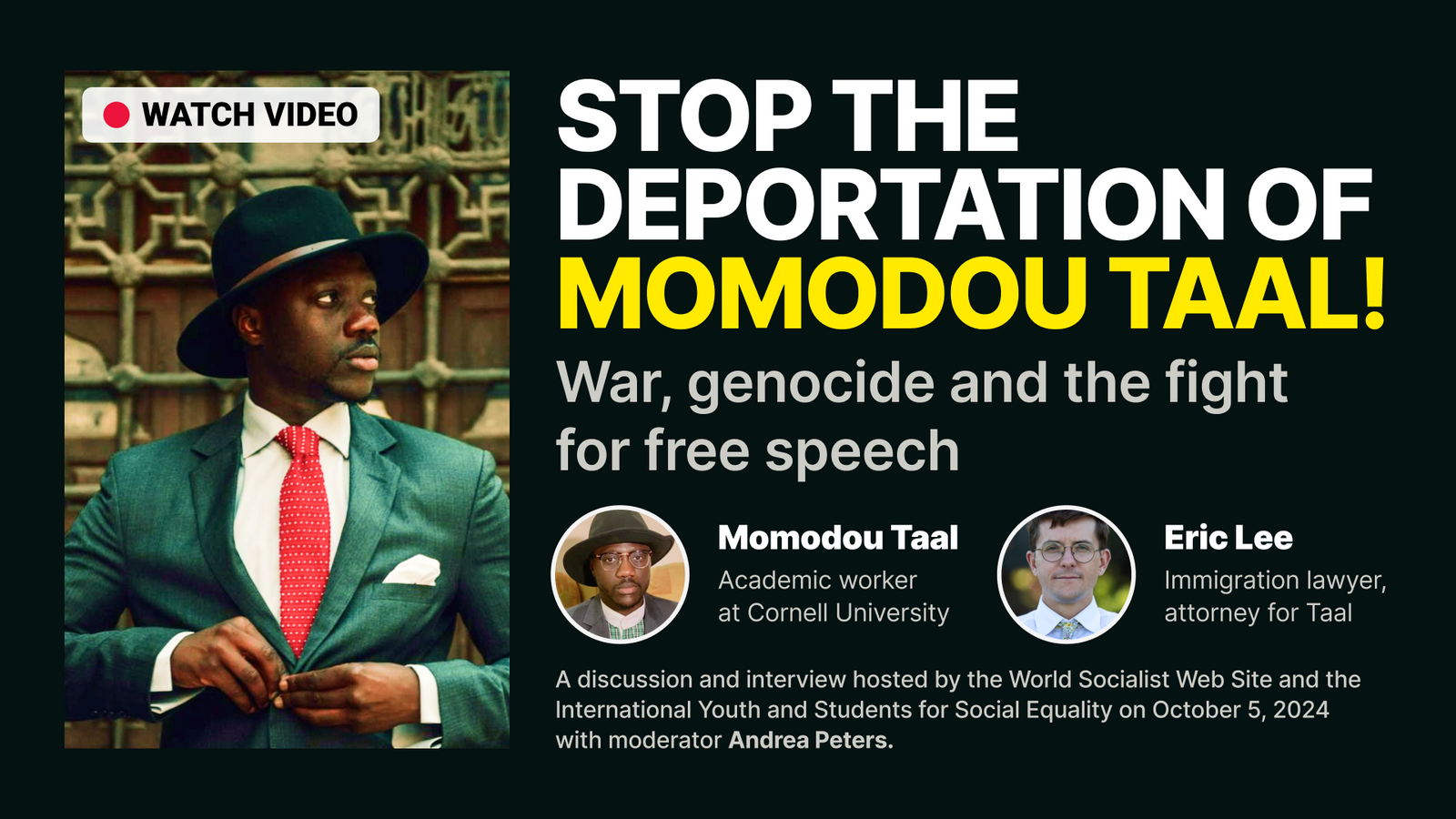 ¡Detengan la deportación de Momodou Taal! - World Socialist Web Site