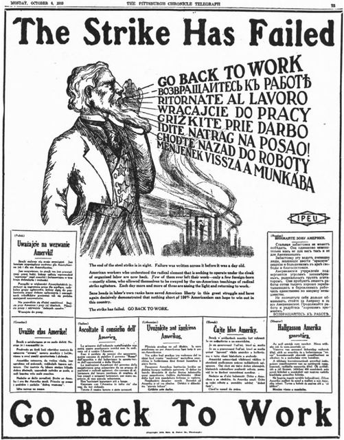 One hundred years since the Great Steel Strike - World Socialist Web Site