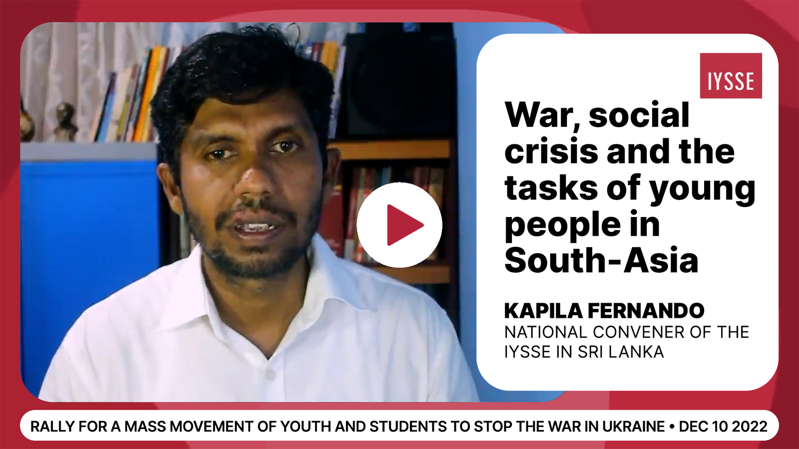War, social crisis and the tasks of young people in South Asia - World ...