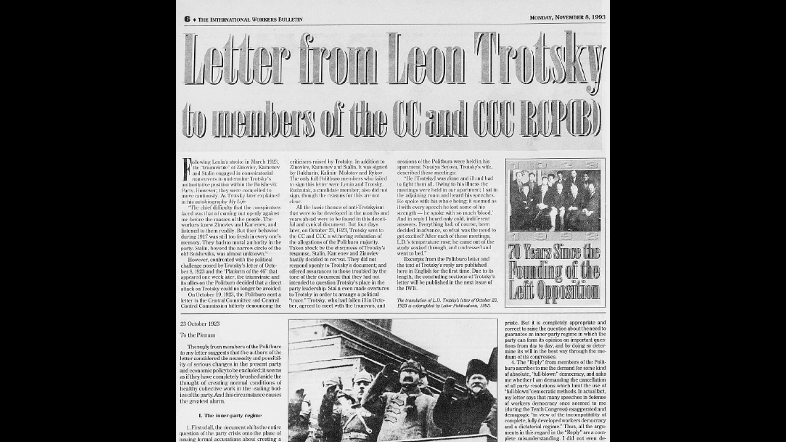 Trotsky’s October 23, 1923 letter to the Central Committee and Central ...