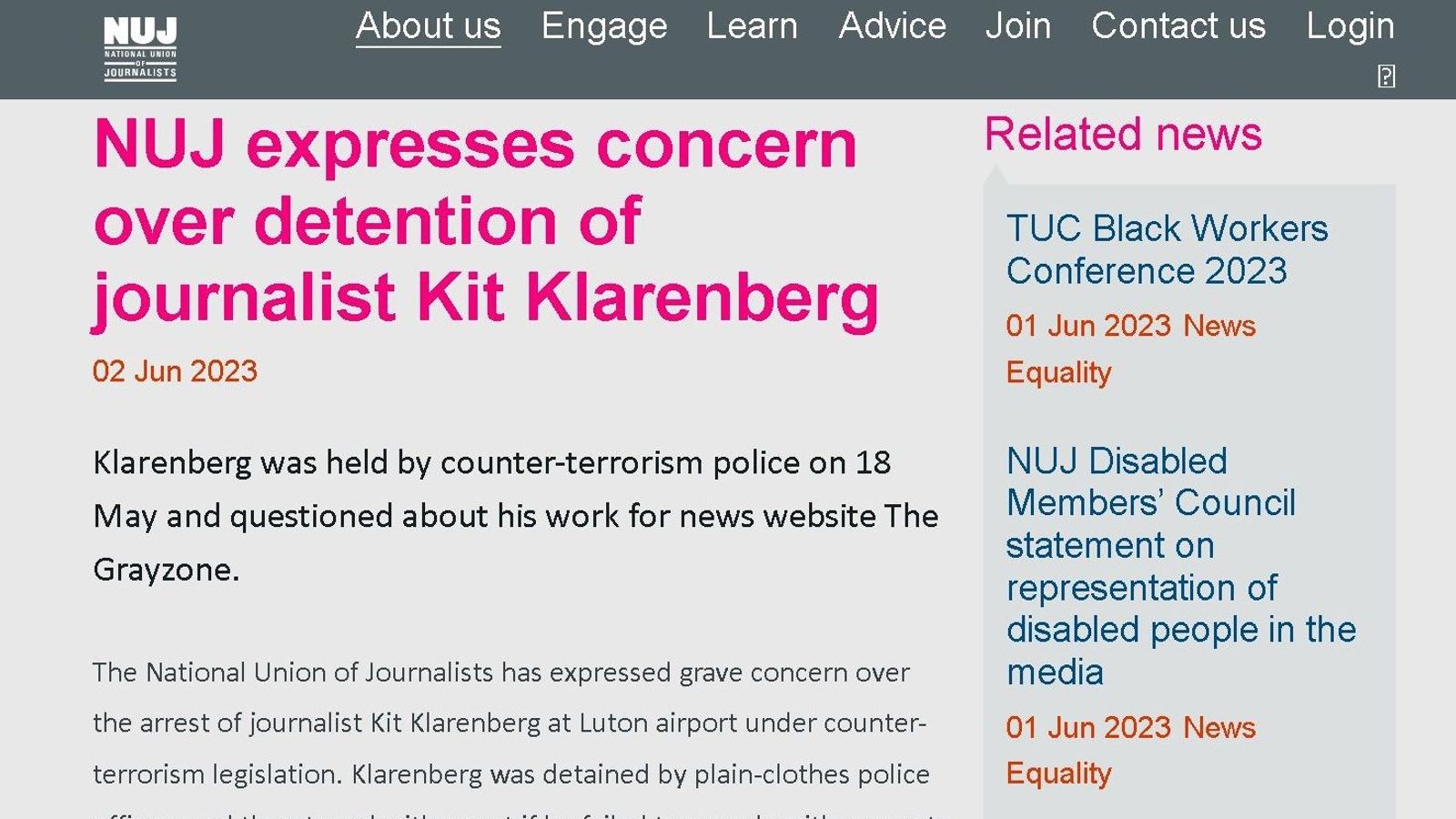 UK National Union of Journalists withdraws its defence of Kit ...